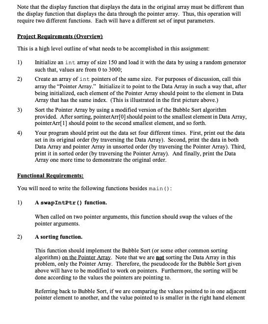 Program 2: Sorting with Pointers Points: 70 Sometimes | Chegg.com
