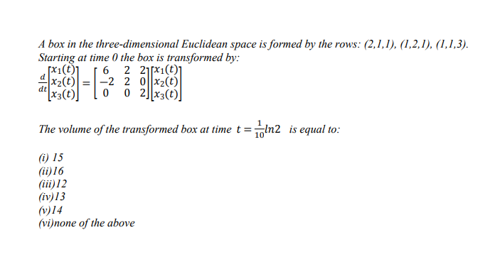 Solved A box in the three-dimensional Euclidean space is | Chegg.com