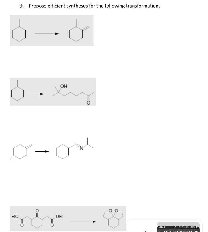Solved 3. Propose efficient syntheses for the following | Chegg.com Solved 3. Propose efficient syntheses for the following | Chegg.com