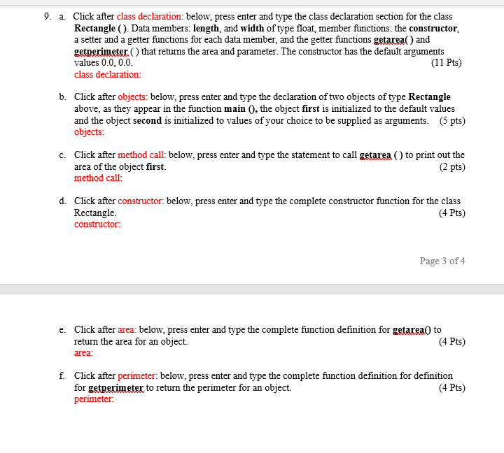 Solved 9 A Click After Class Declaration Below Press