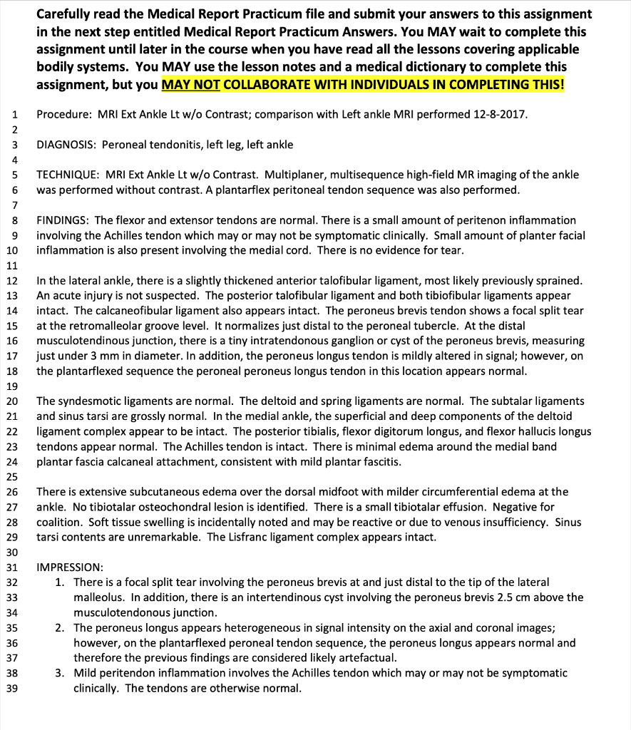 Fix the wrong medical terms and write the correct | Chegg.com