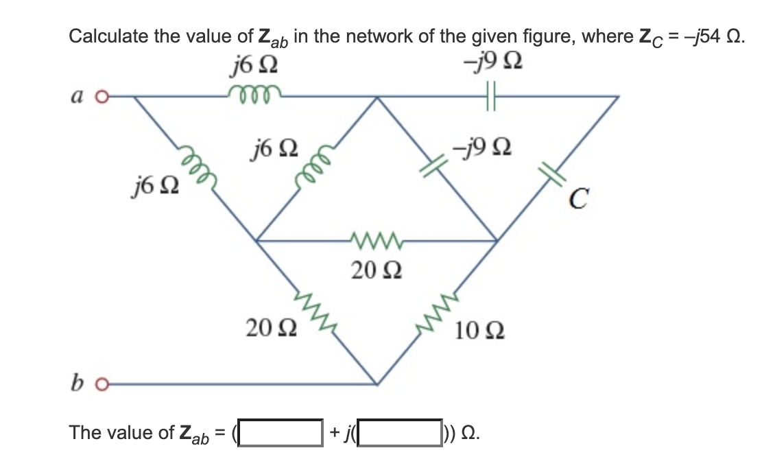 Solved Calculate the value of Zab in the network of the | Chegg.com
