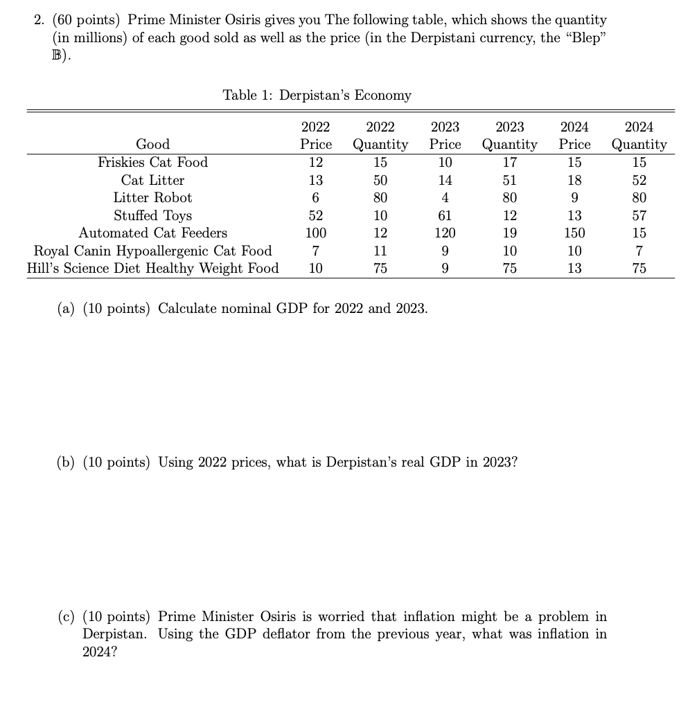 Solved 2. (60 ﻿points) ﻿Prime Minister Osiris gives you The | Chegg.com