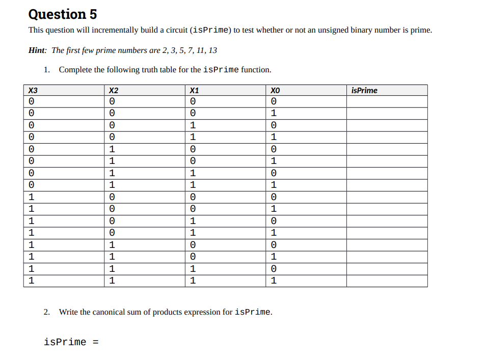 Solved Question 5 This question will incrementally build a | Chegg.com