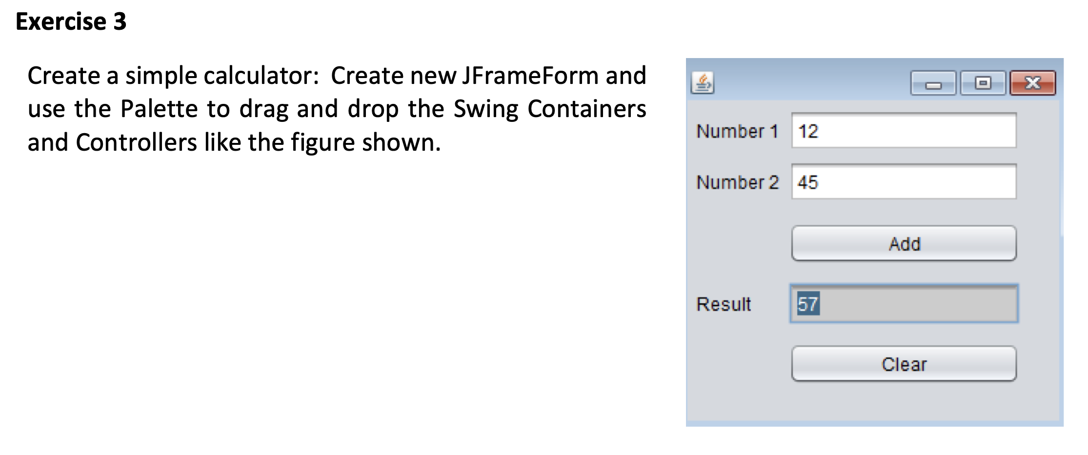 Solved Exercise 3 x Create a simple calculator: Create new | Chegg.com