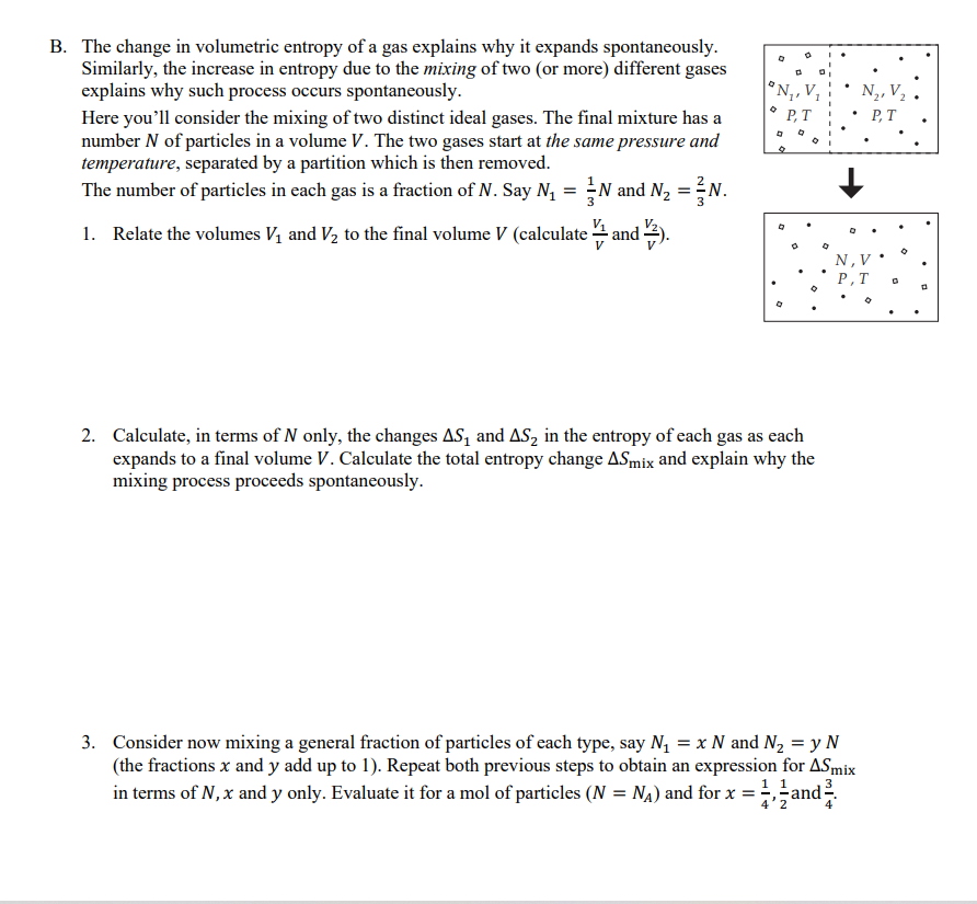 Solved The change in volumetric entropy of a gas explains | Chegg.com