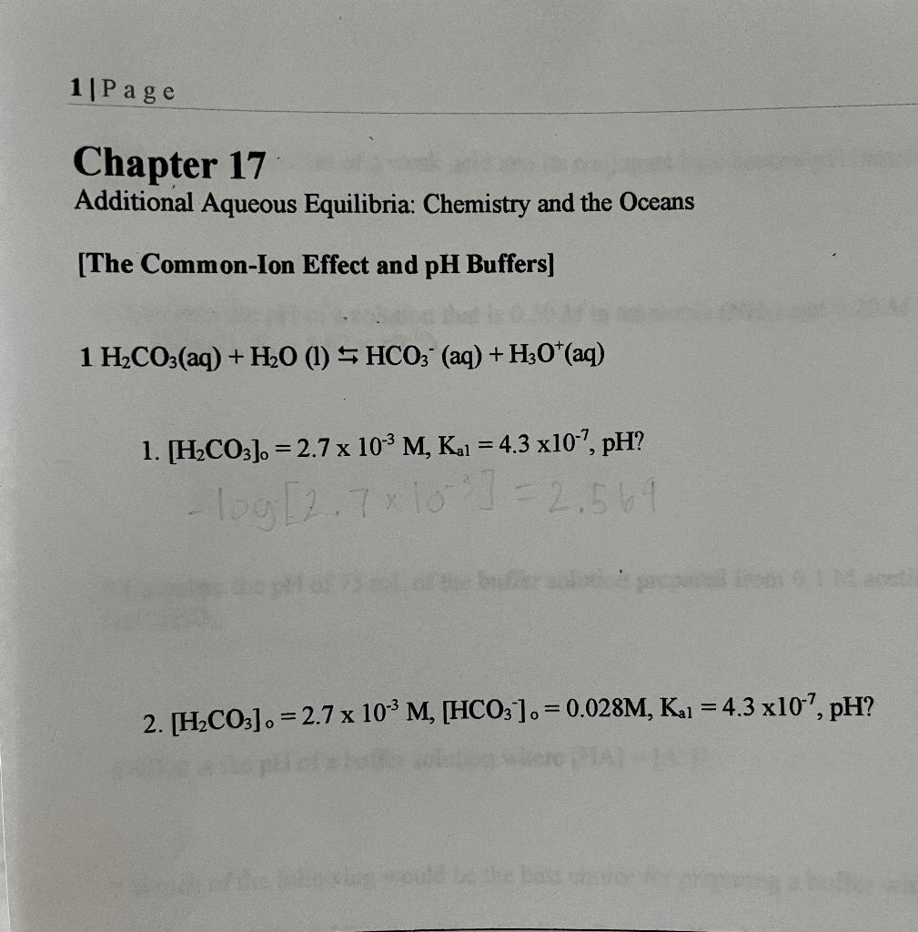 Solved Chapter 17 Additional Aqueous Equilibria: Chemistry | Chegg.com