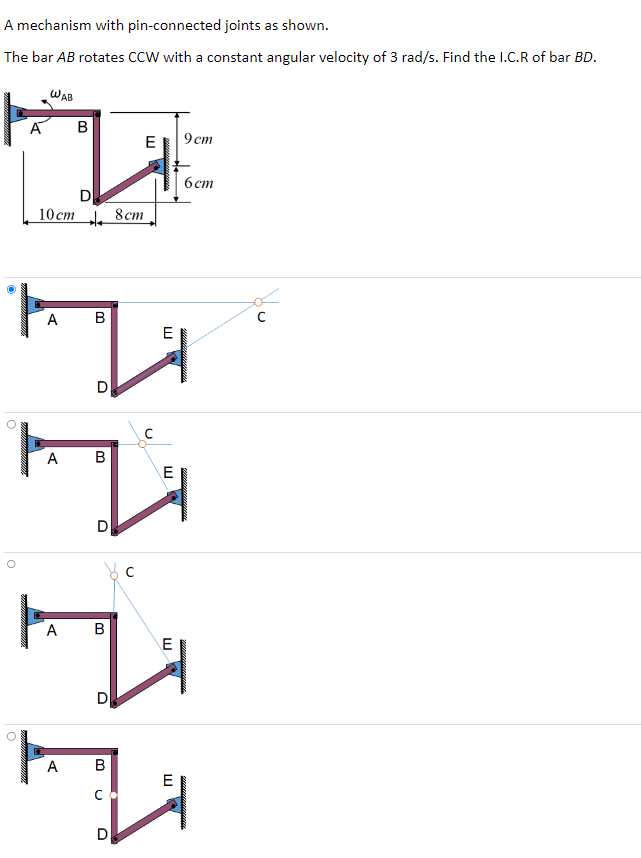 Solved A mechanism with pin-connected joints as shown. The | Chegg.com