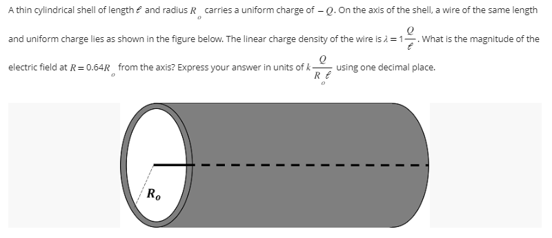 Solved A thin cylindrical shell of length ℓ and radius Ro | Chegg.com