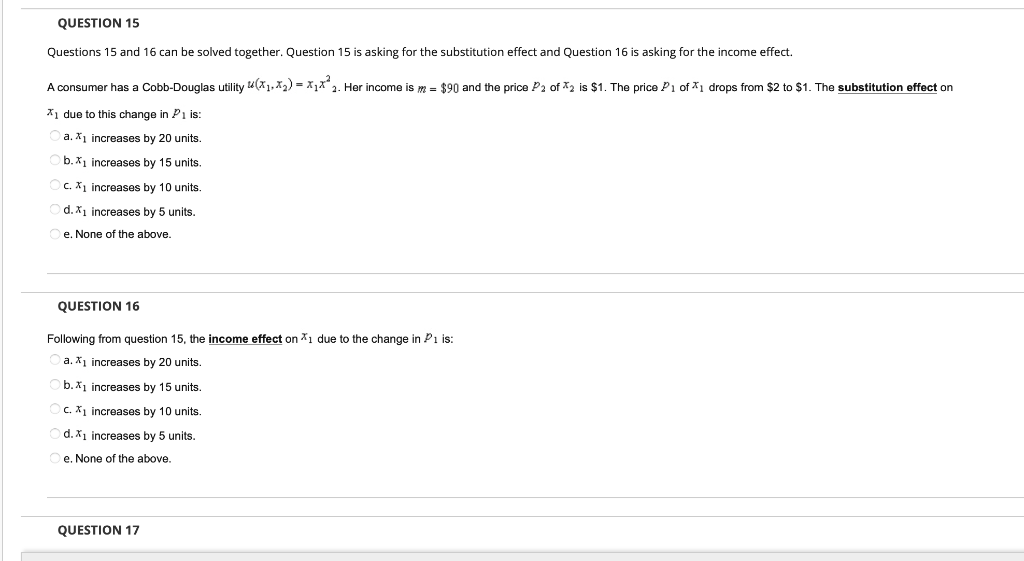 Solved Questions 15 and 16 can be solved together. Question | Chegg.com