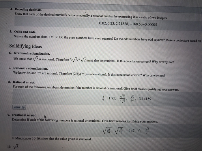 Solved 4. Decoding decimals Show that each of the decimal | Chegg.com