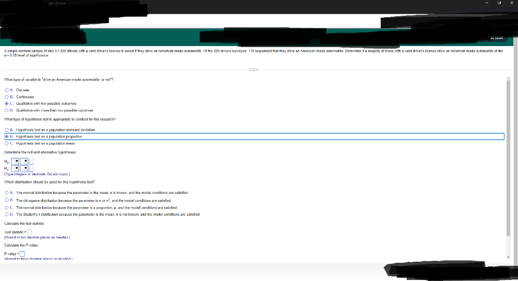 Solved ogle Chrome ELL A simple random sample of size n=200 | Chegg.com
