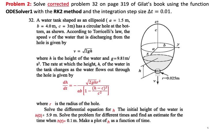 roblem 2: Solve corrected problem 32 on page 319 of | Chegg.com