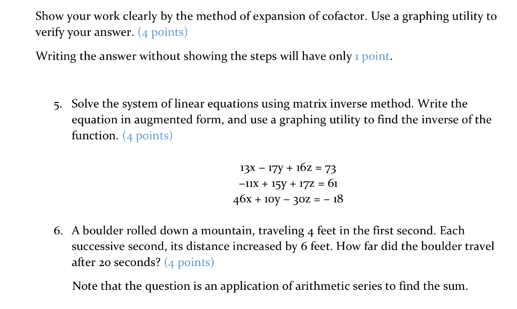 Solved Show your work clearly by the method of expansion of | Chegg.com