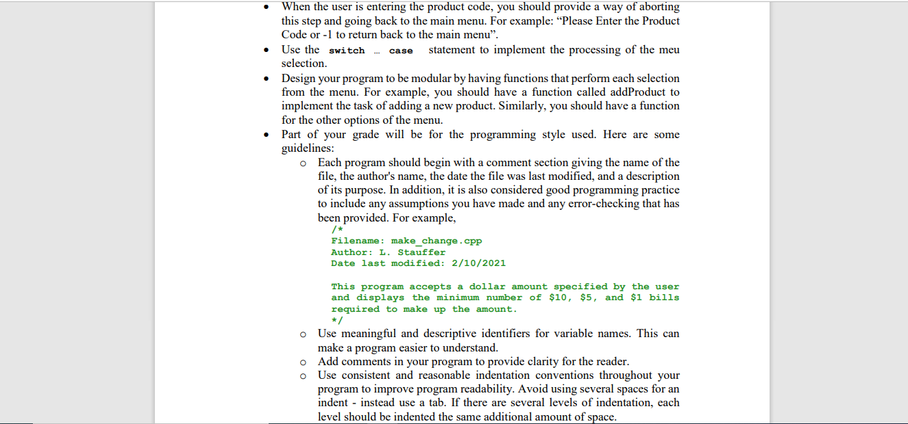 Solved Develop a C++ program that manages the inventory of | Chegg.com