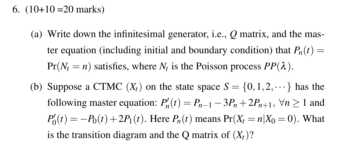 Solved 6. (10+10 =20 marks) (a) Write down the infinitesimal | Chegg.com