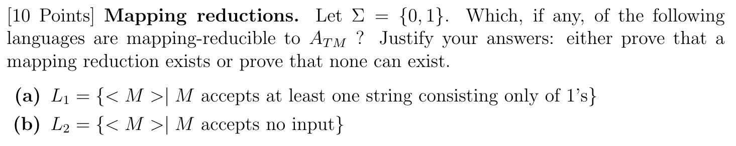 Solved [10 ﻿Points] ﻿Mapping reductions. Let \Sigma | Chegg.com