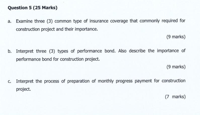 Solved Question 5 (25 Marks) a. Examine three (3) common | Chegg.com
