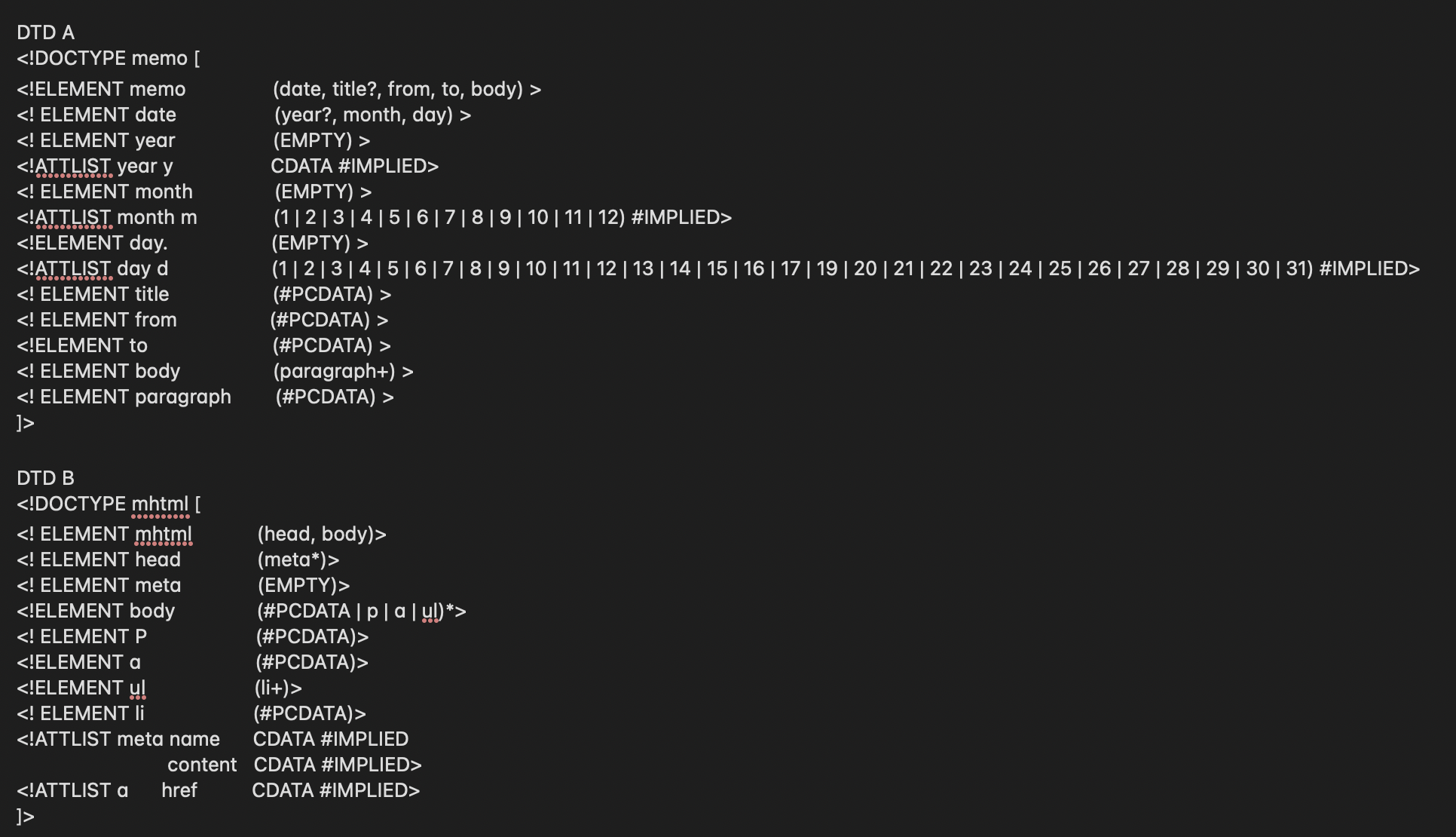 Solved Provide at least one xml instance generated from each | Chegg.com
