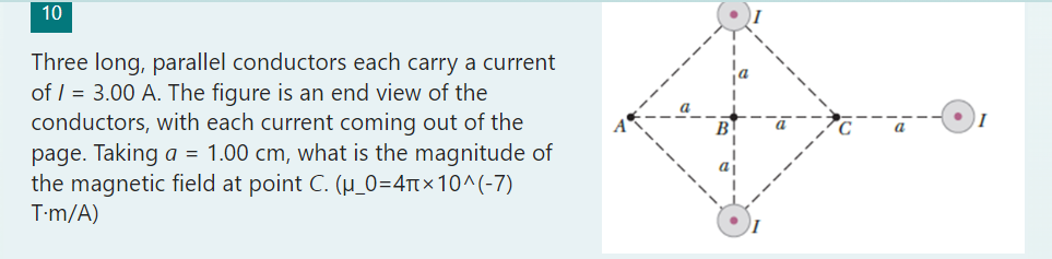 Solved Three long, parallel conductors each carry a current | Chegg.com