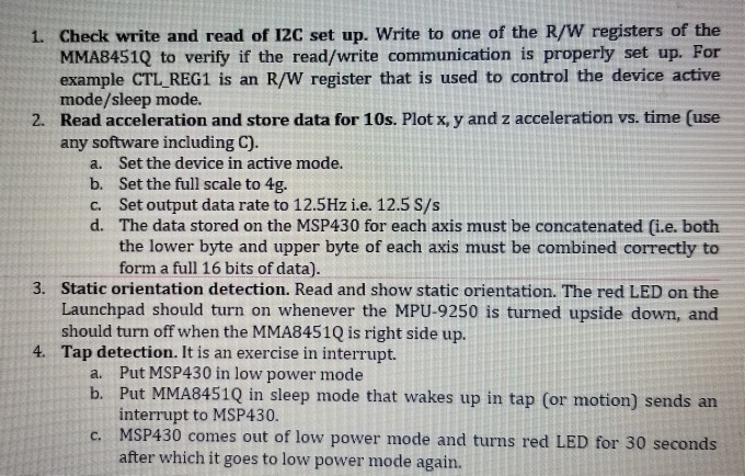 1 Check write and read of 12C set up. Write to one of | Chegg.com
