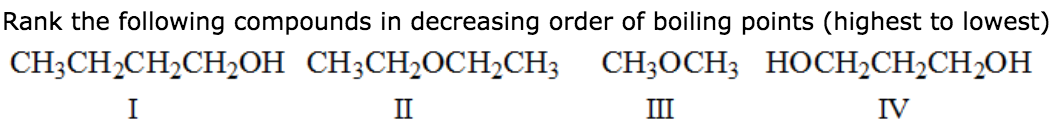 Solved Rank the following compounds in decreasing order of | Chegg.com