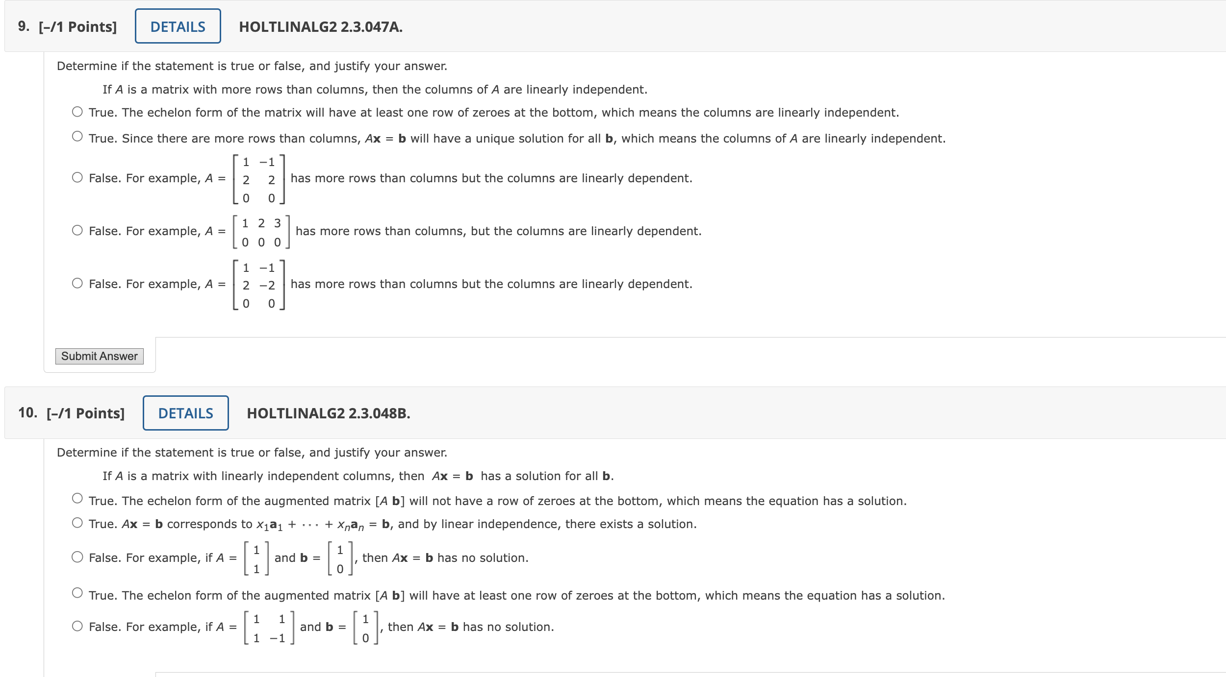 Solved Determine if the statement is true or false, and | Chegg.com