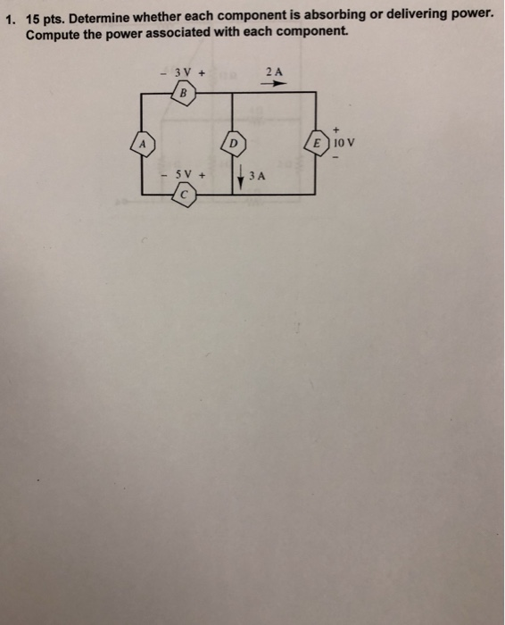Solved 15 pts. Determine whether each component is absorbing | Chegg.com