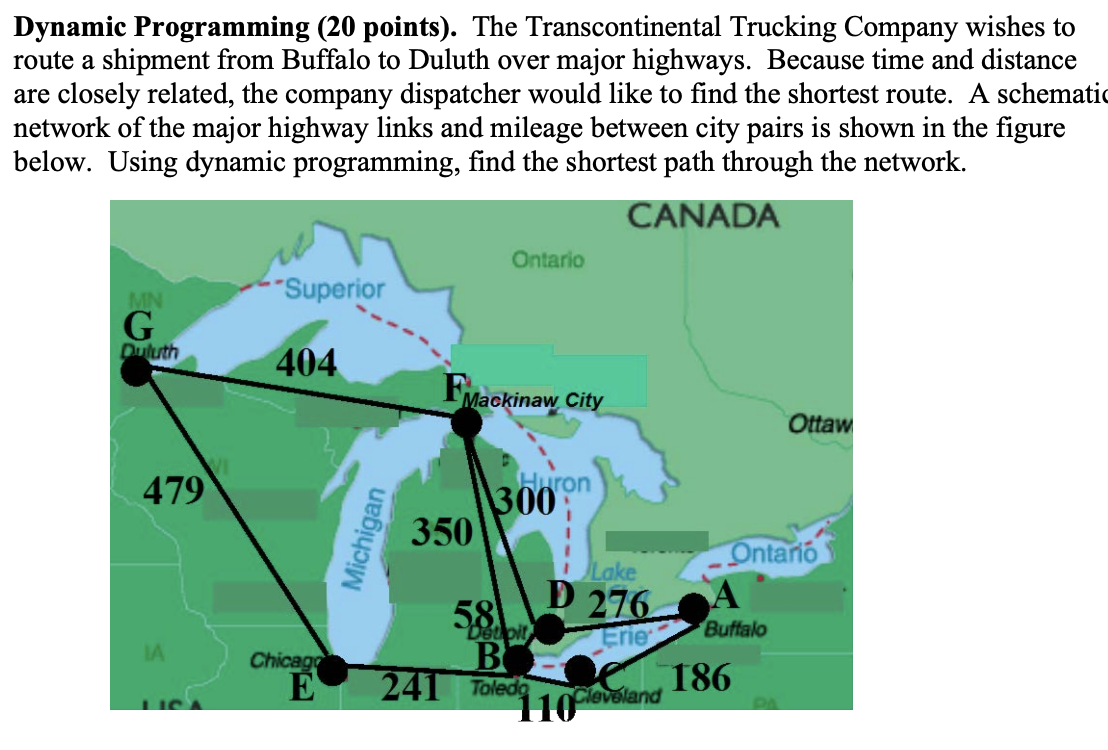 Solved Dynamic Programming (20 points). The Transcontinental | Chegg.com
