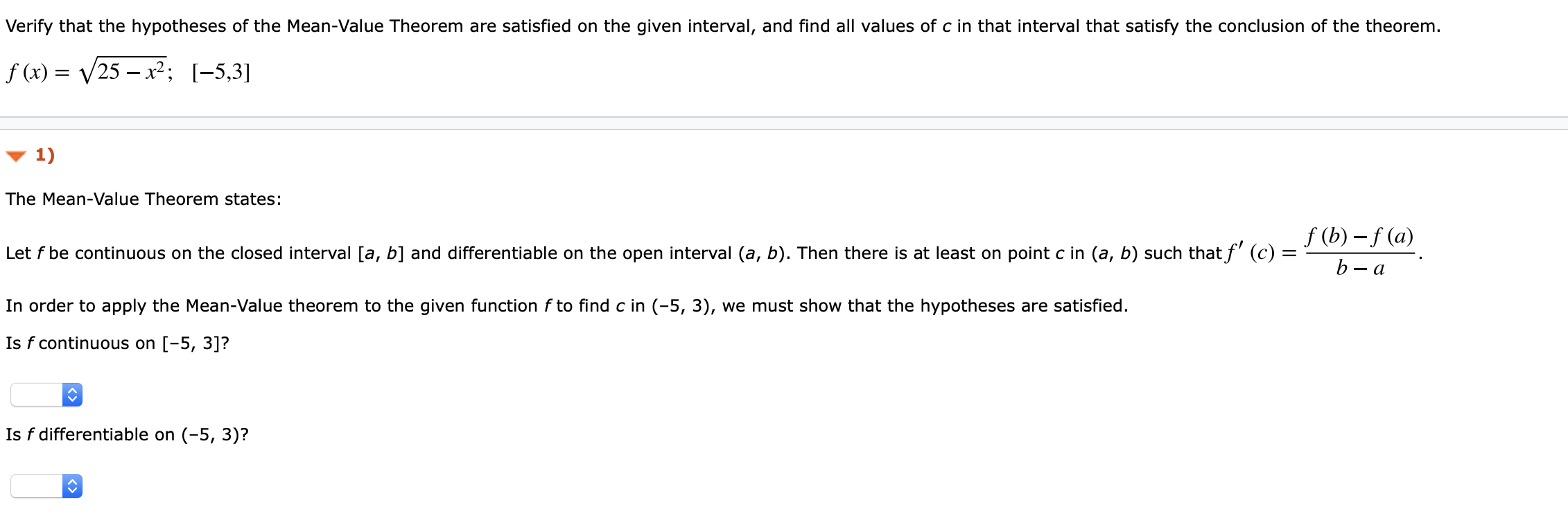 Solved Verify that the hypotheses of the Mean-Value Theorem | Chegg.com
