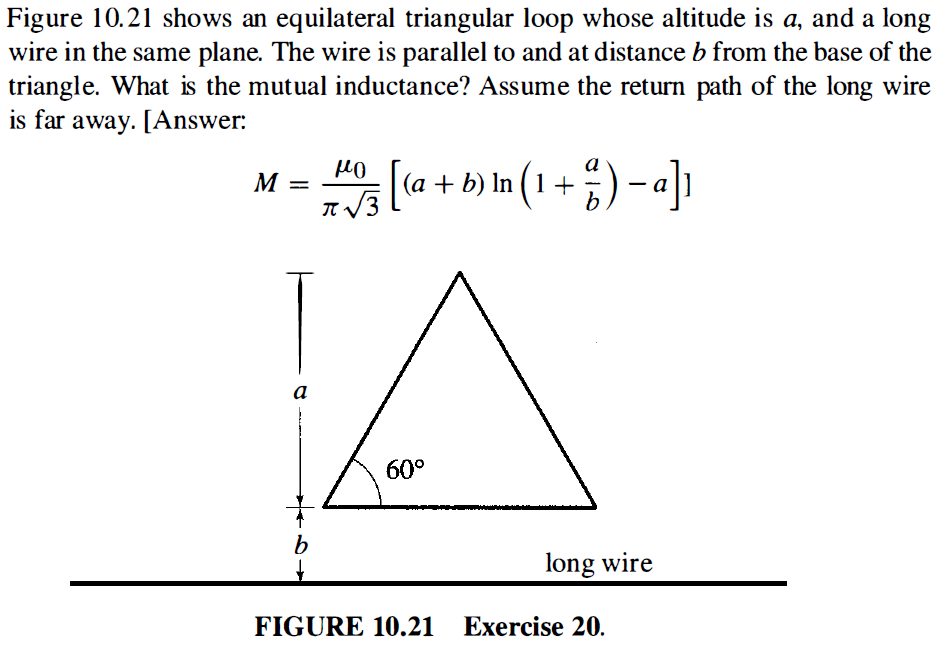 Solved Figure 10 21 Shows An Equilateral Triangular Loop