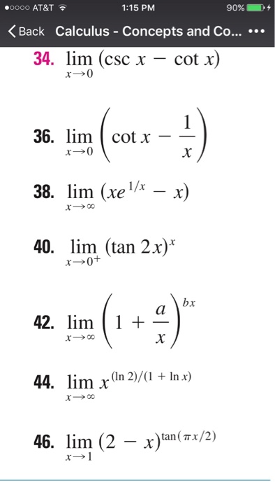 Solved lim_x rightarrow 0 (csc x - cot x) lim_x rightarrow | Chegg.com