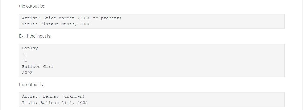 Solved Define the Artist class with a constructor to | Chegg.com