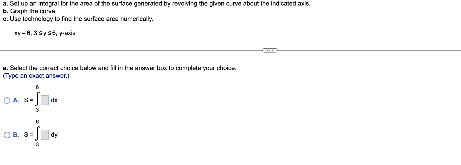 Solved a. ﻿Set up an integral for the area of the surface | Chegg.com