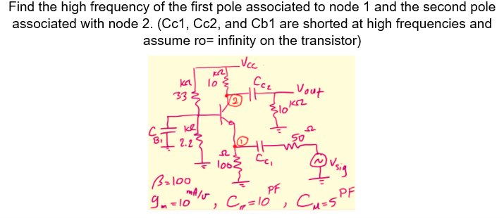 Solved Find the high frequency of the first pole associated | Chegg.com
