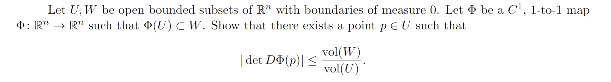Solved Let U,W be open bounded subsets of Rn with boundaries | Chegg.com