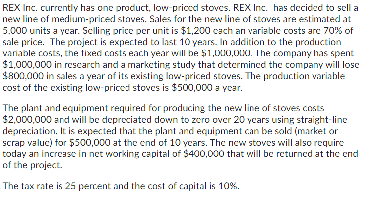 Solved REX Inc. currently has one product, low-priced | Chegg.com