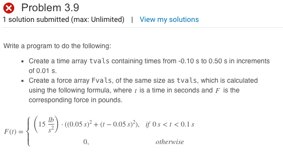 Solved Problem 3.91 ﻿solution submitted (max: Unlimited) | | Chegg.com