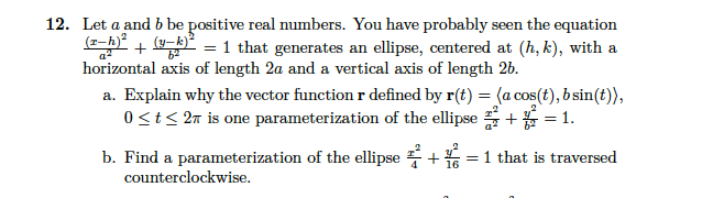 Solved 12. Let A And B Be Positive Real Numbers. You Have 