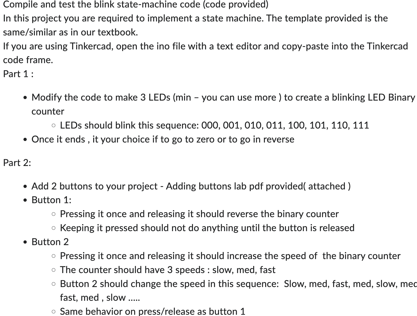 Solved Please Create A Circuit Also In The Tinkercad