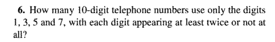 Solved 6. How many 10-digit telephone numbers use only the | Chegg.com