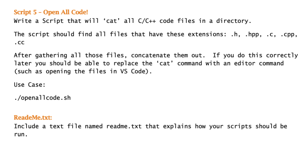 Solved Scripting Assignment This section has 5 scripts to | Chegg.com