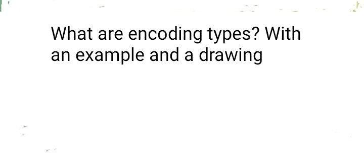 Solved What are encoding types? With an example and a | Chegg.com