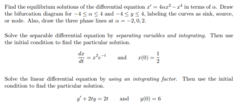 Solved Find the equilibrium solutions of the differential | Chegg.com