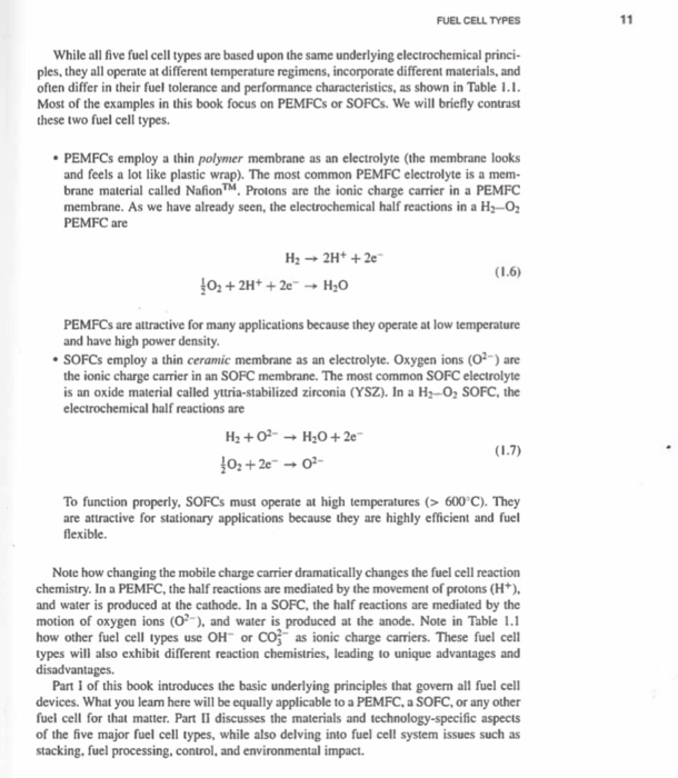 Solved Discuss the reaction happening in PEMFC and SOFC? | Chegg.com
