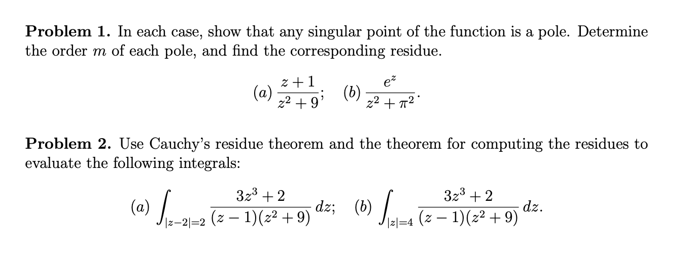Solved Problem 1. In each case, show that any singular point | Chegg.com