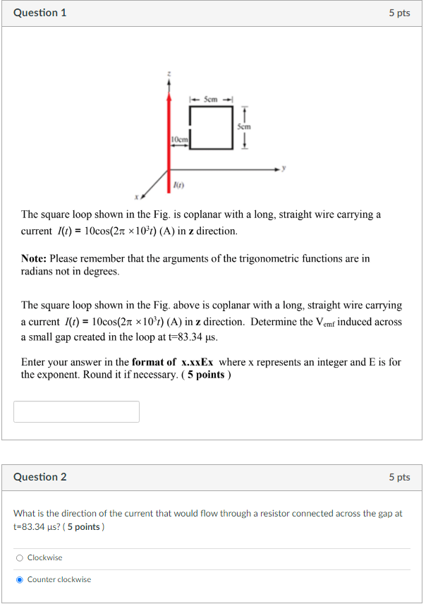 Solved The square loop shown in the Fig. is coplanar with a | Chegg.com