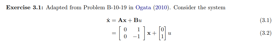 Exercise 3.1: Adapted from Problem B-10-19 in Ogata | Chegg.com