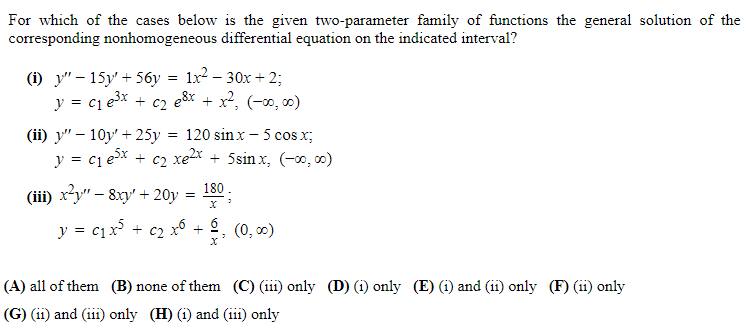 Solved For which of the cases below is the given | Chegg.com