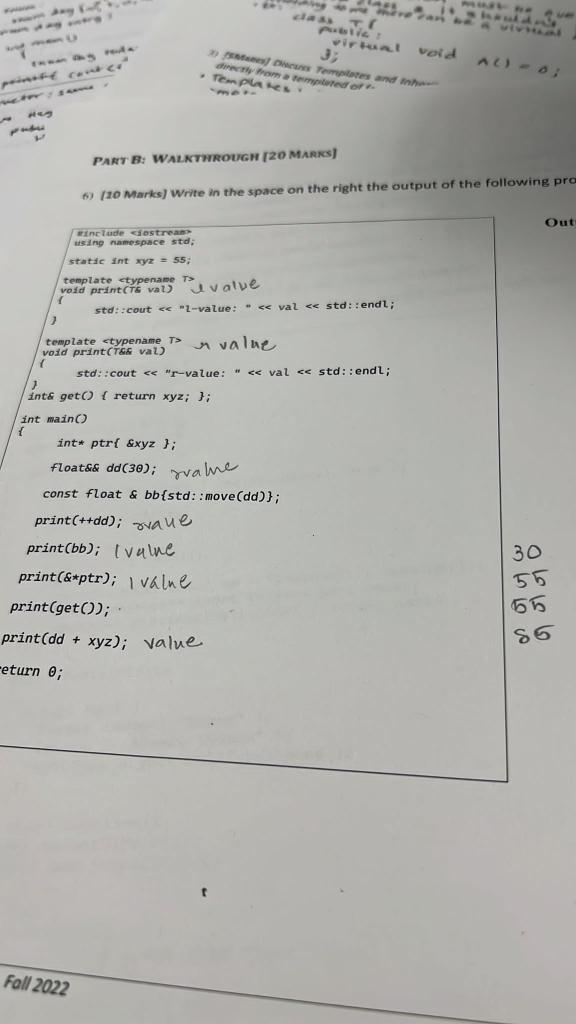 Solved 6) [10 Marks] Write in the space on the right the | Chegg.com
